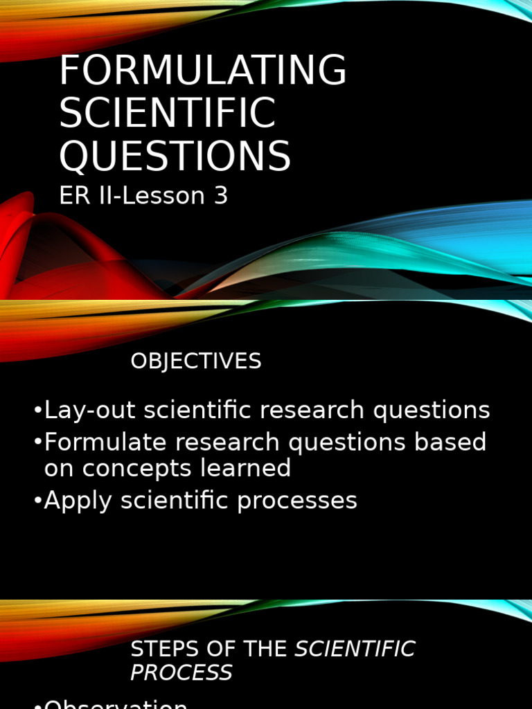L3-Formulating Scientific Questions | PDF | Scientific Method