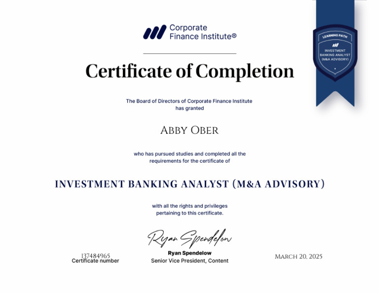 Investment Banking Analyst M&A | PDF