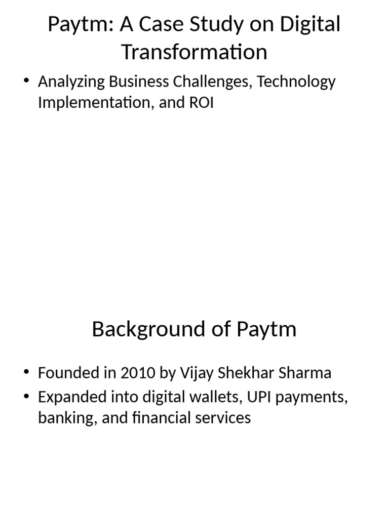 Paytm Case Study Presentation | PDF