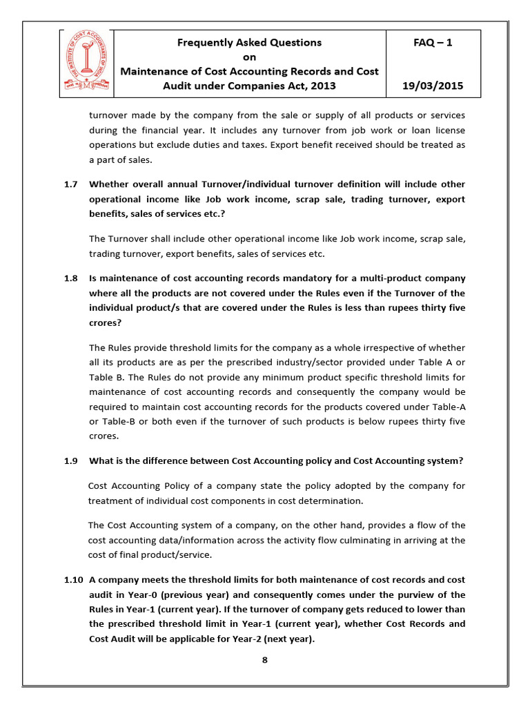 Extract - COST AUDIT RULES | PDF | Revenue | Accounting