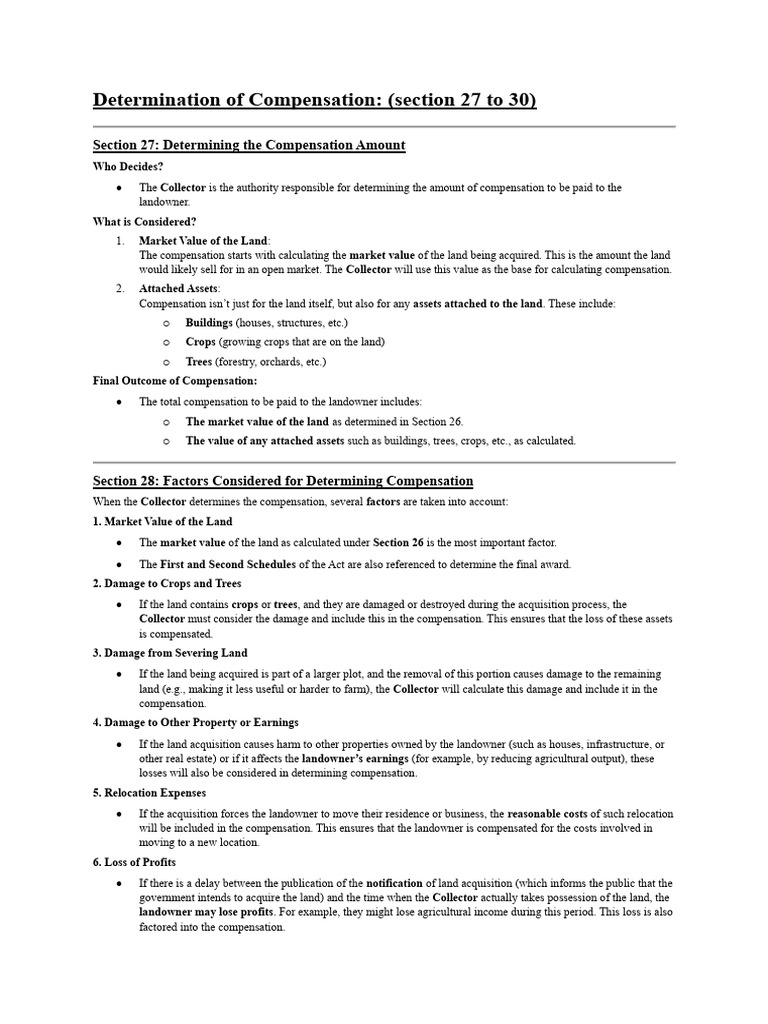 Determination of Compensation | PDF | Valuation (Finance) | Real Property