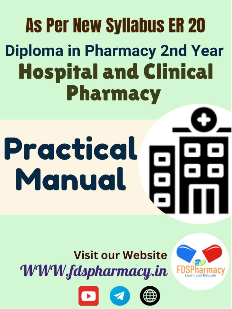Hospital and Clinical Pharmacy Practical Manual | PDF | Knee | Creatinine