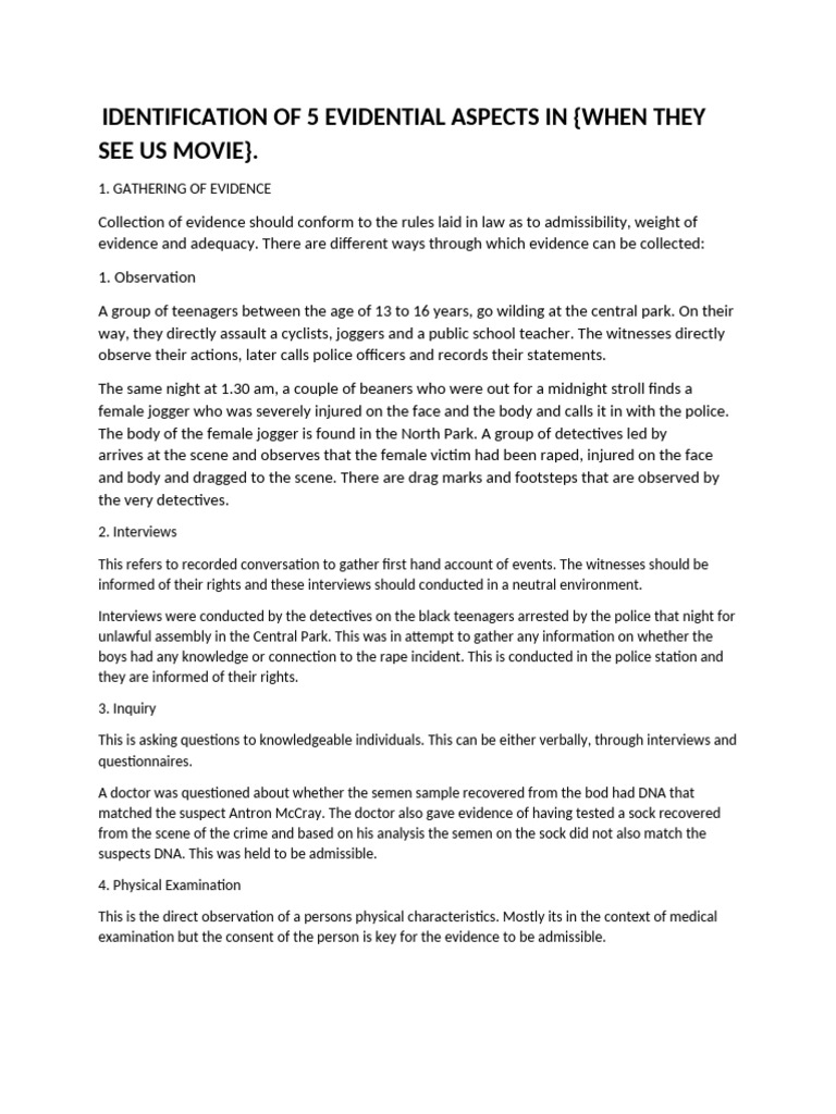 Identification of 5 Evidential Aspects in | PDF | Confession (Law ...