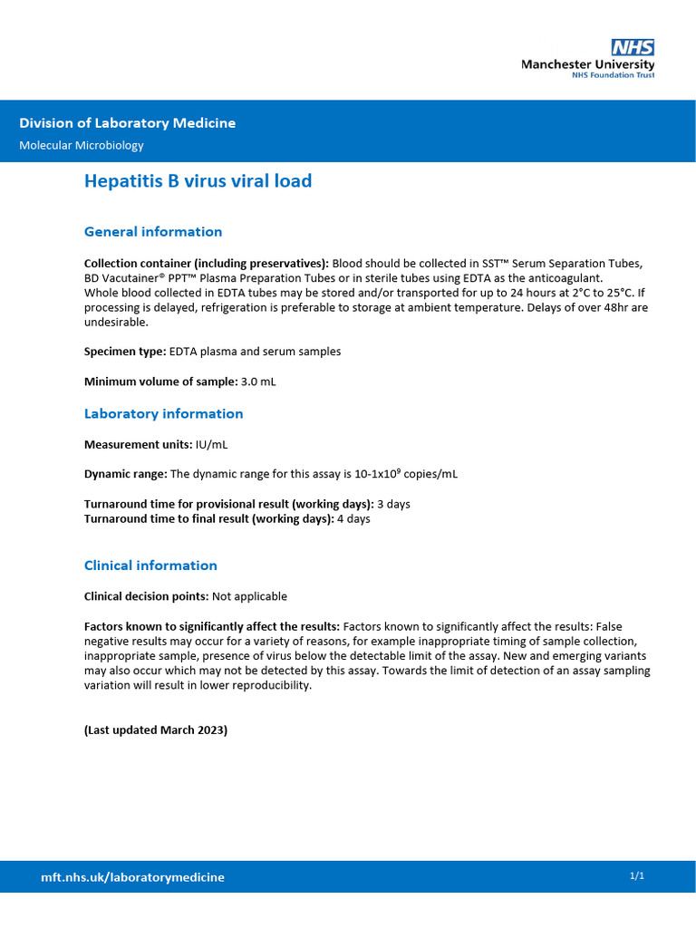 Hepatitis-B-virus-viral-load | PDF