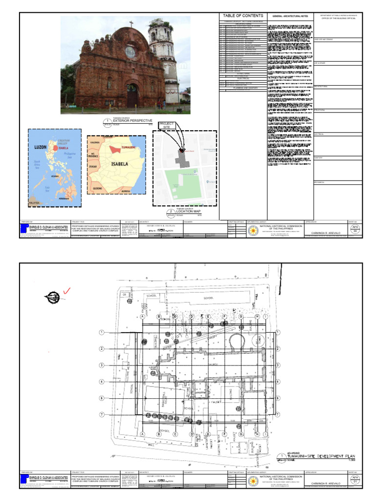 Tumauini Church Restoration Plans | PDF | Civil Engineering