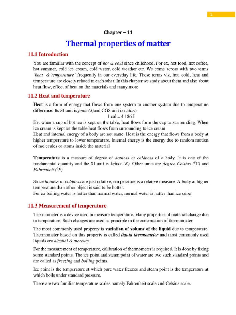 Thermal Properties of Matter | PDF