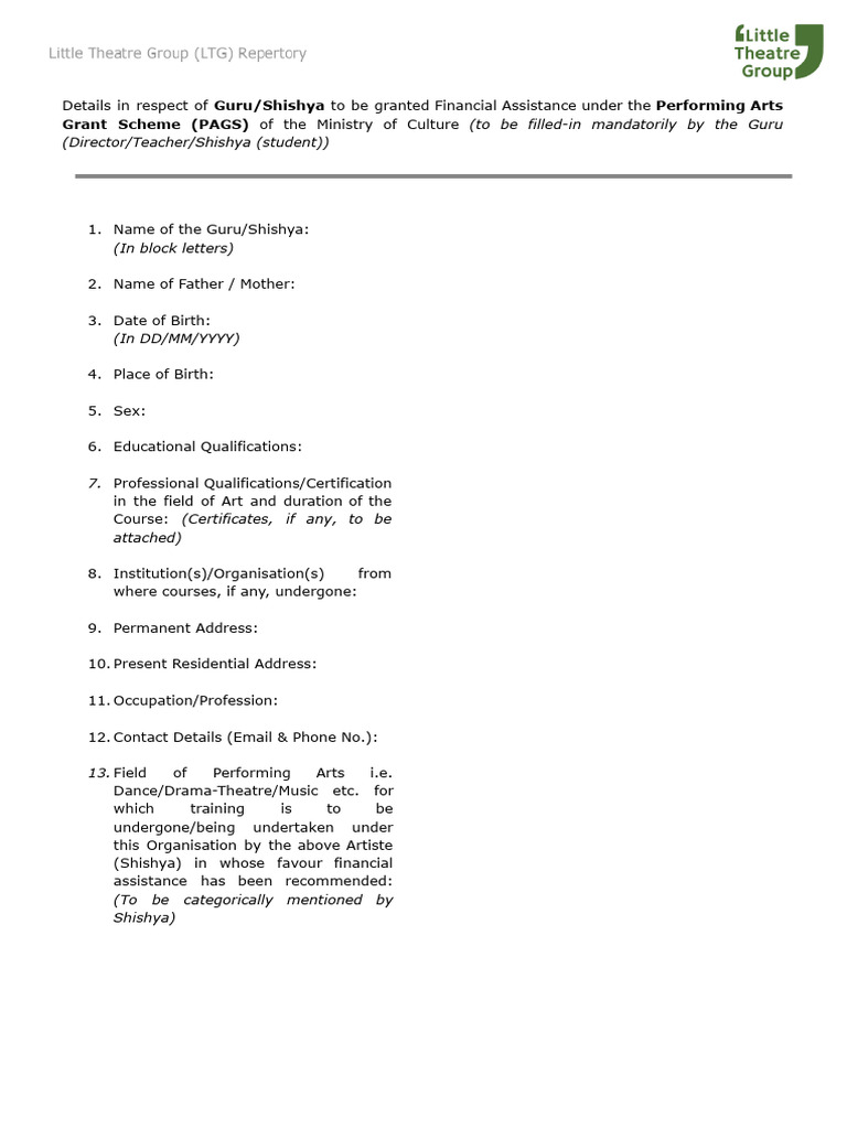 BLANK LTG Repertory Declaration | PDF