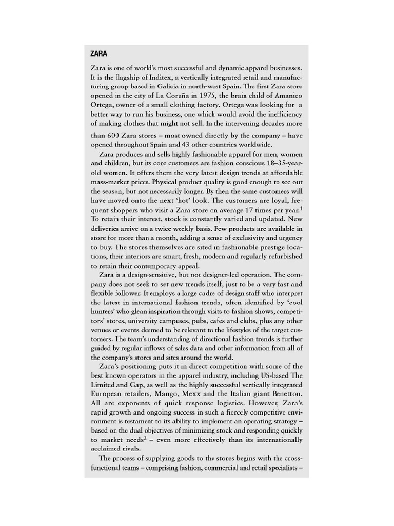 Zara Case Study | PDF