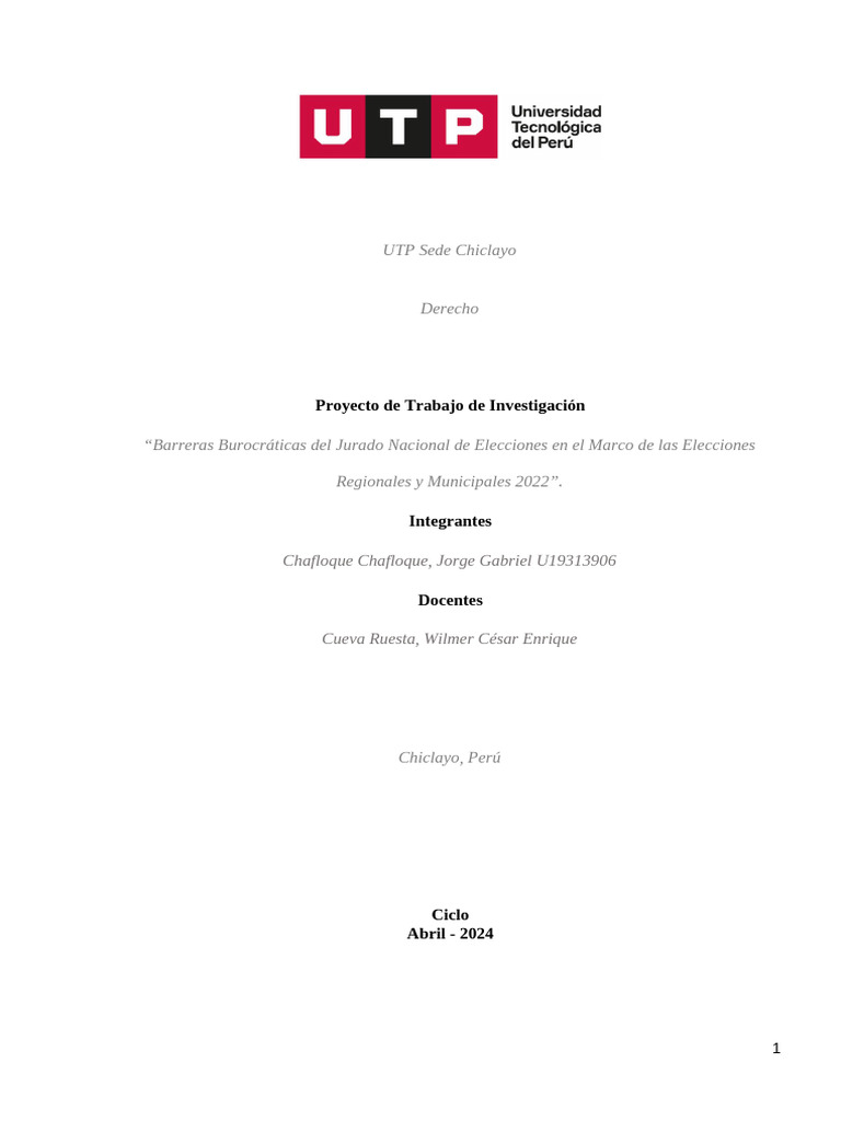 Avance Estado Del Arte - Jorge - Chafloque - Chafloque | PDF | Elecciones | Gobierno