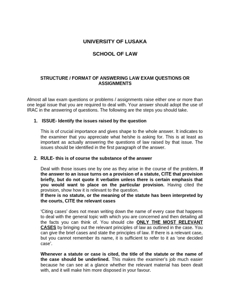 IRAC Method for Law Exam Answers | PDF | Justice | Crime & Violence