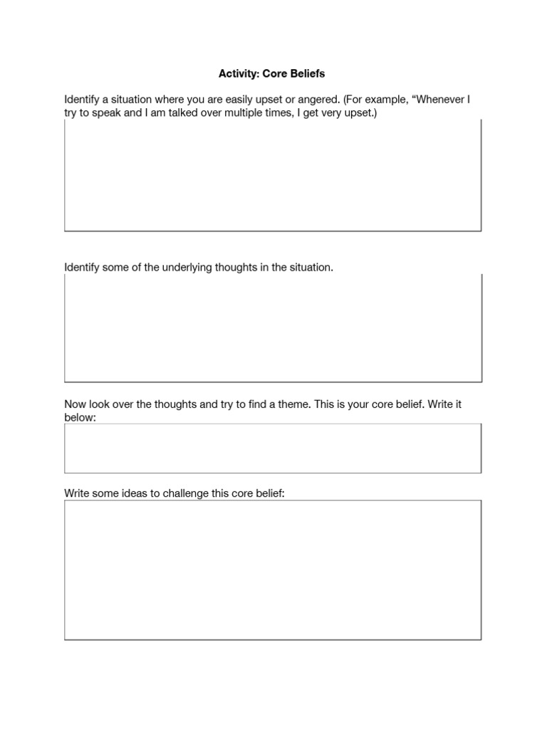 Core Beliefs Activity Guide | PDF
