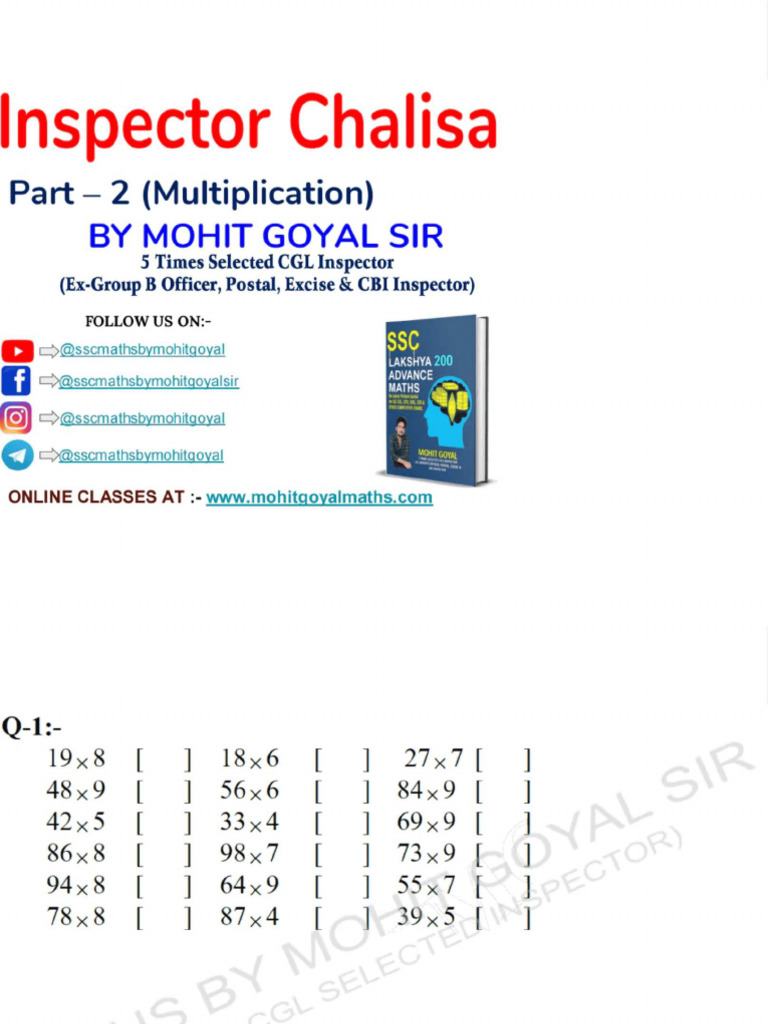 Inspector Chalisa by Inspector Mohit Goyal Sir No Anno | PDF