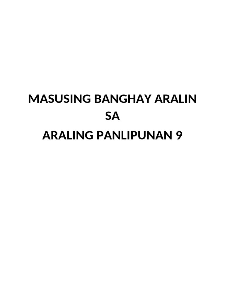 Masusing Banghay Aralin Sa | PDF