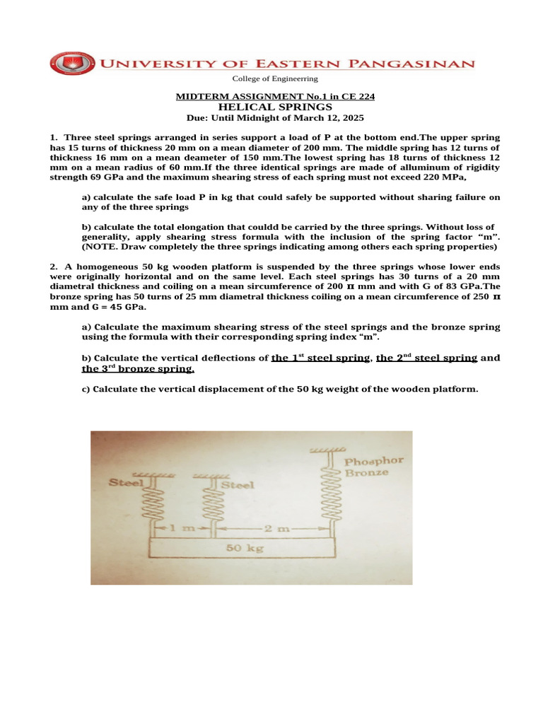 Midterm Assignment No.1 HELICAL SPRING | PDF