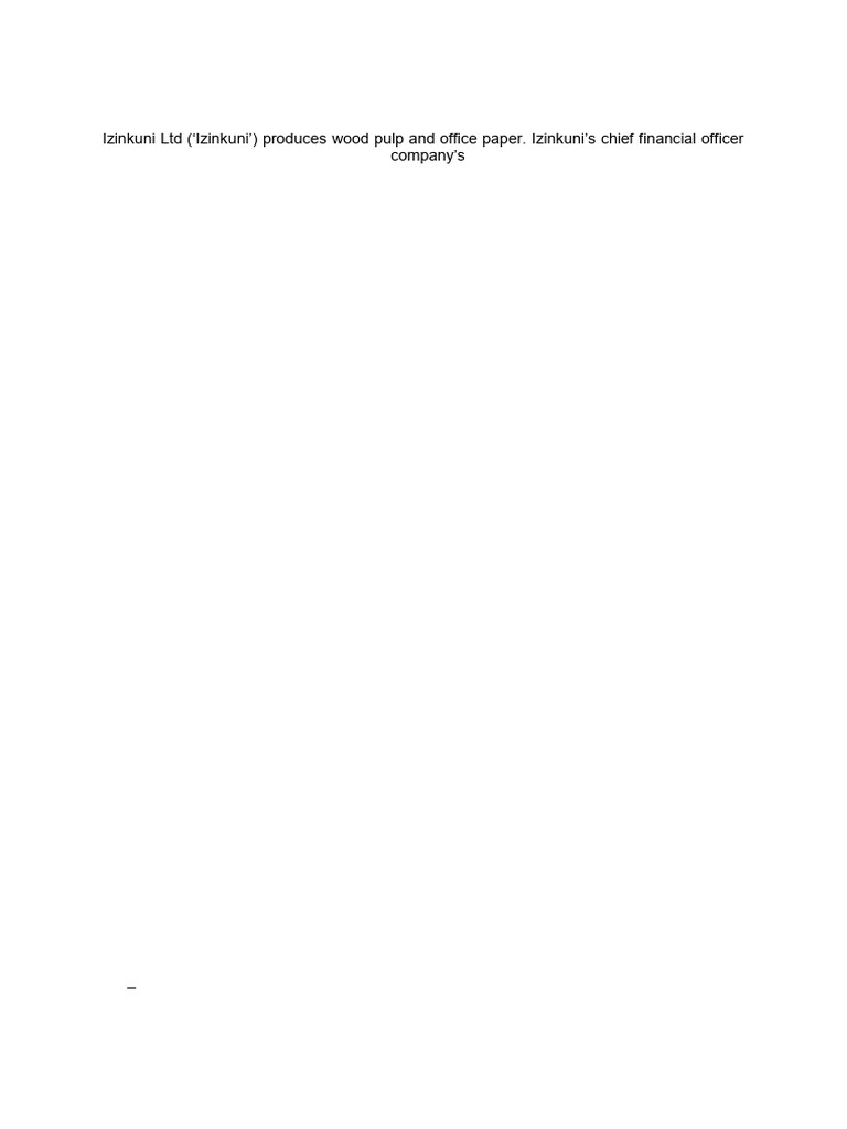 ITC January 2018 Paper 1 Question 2 Izinkuni Transfer Pricing Honours ...