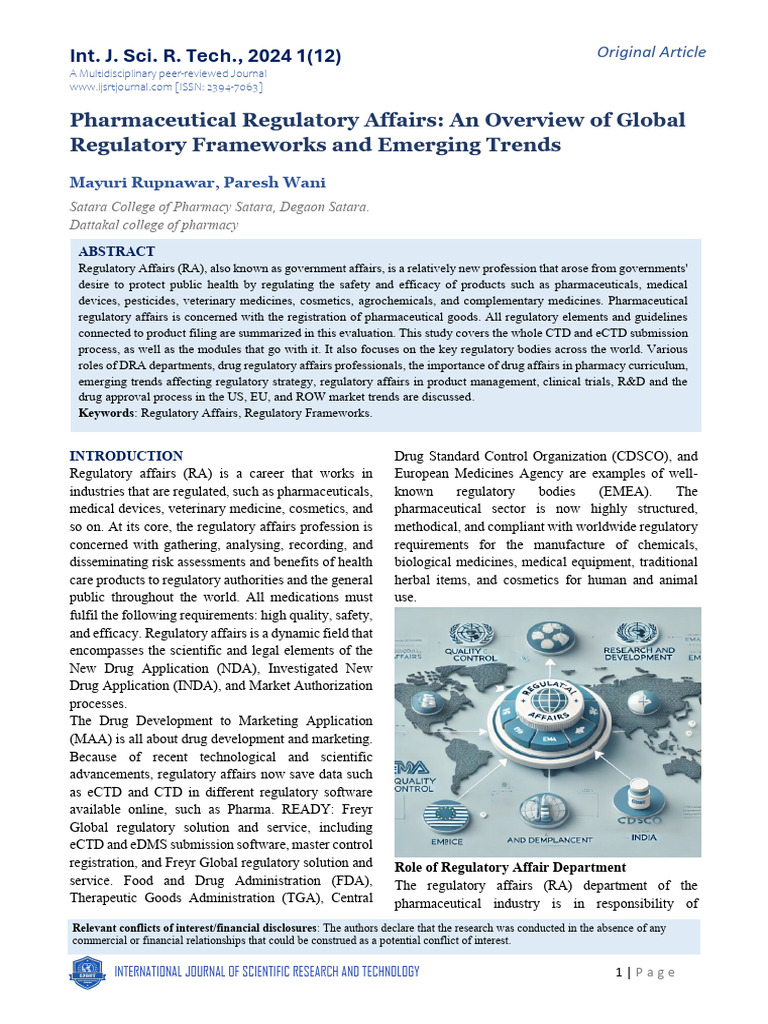 Pharmaceutical+Regulatory+Affairs+An+Overview+of+Global+Regulatory+Frameworks+and+Emerging ...