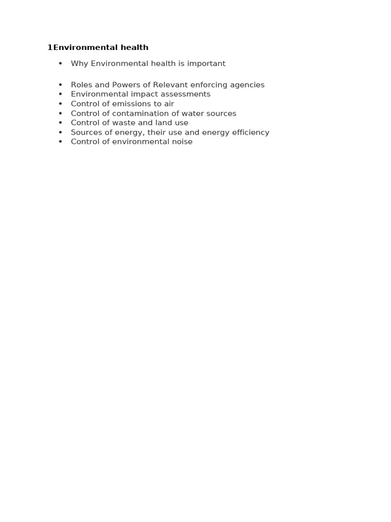 Environmental Health Course Outline | PDF