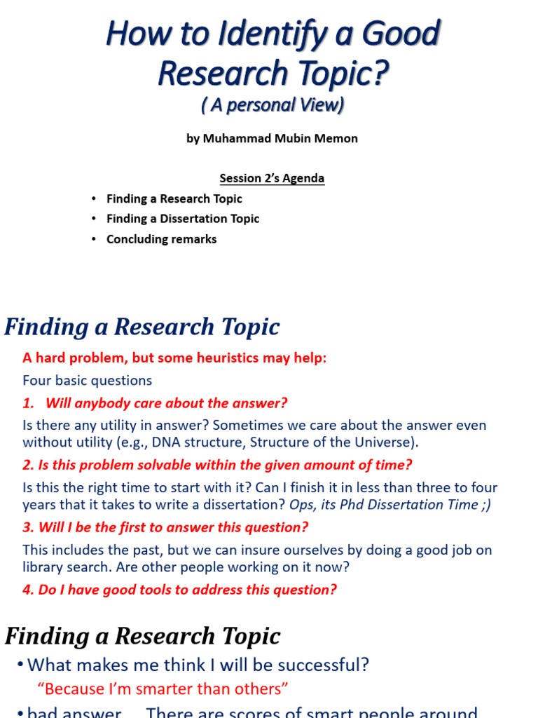 Session 2 - Finding Research Topic | PDF | Science | Knowledge