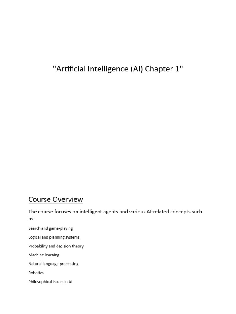 AI_chapter1(modified) | PDF | Intelligence (AI) & Semantics | Artificial Intelligence