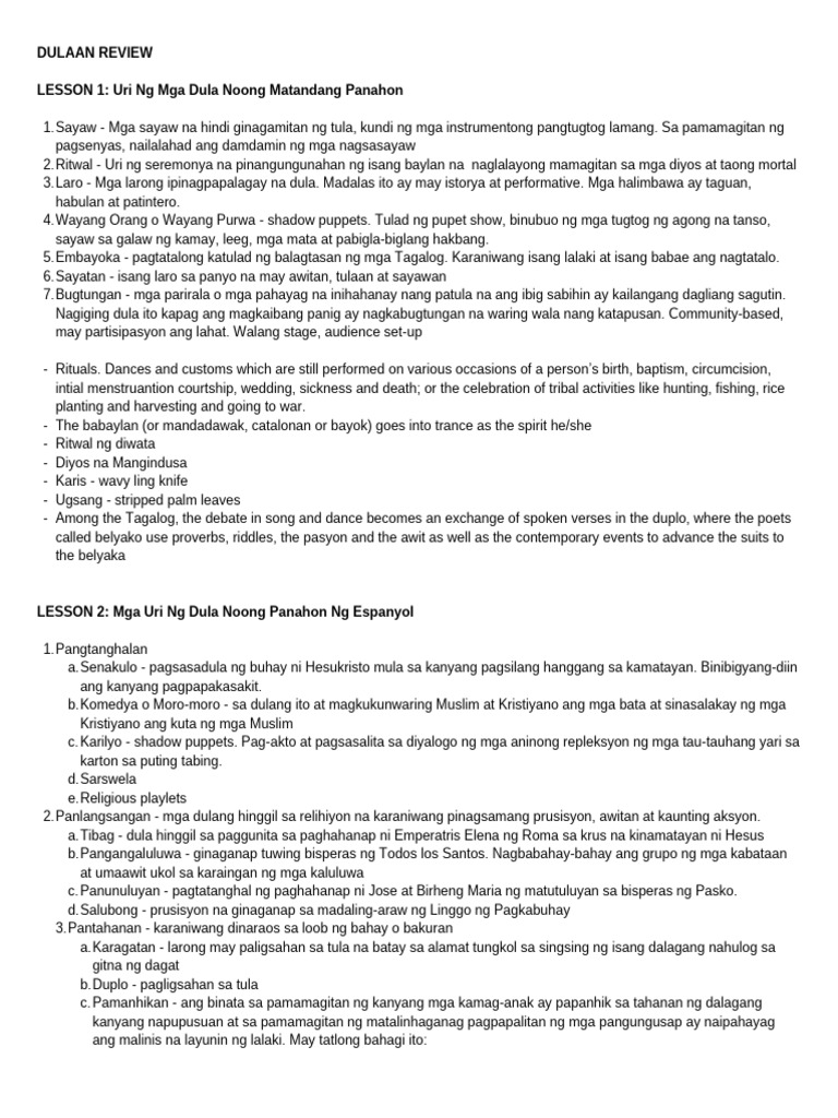 Dulaan Reviewer | PDF