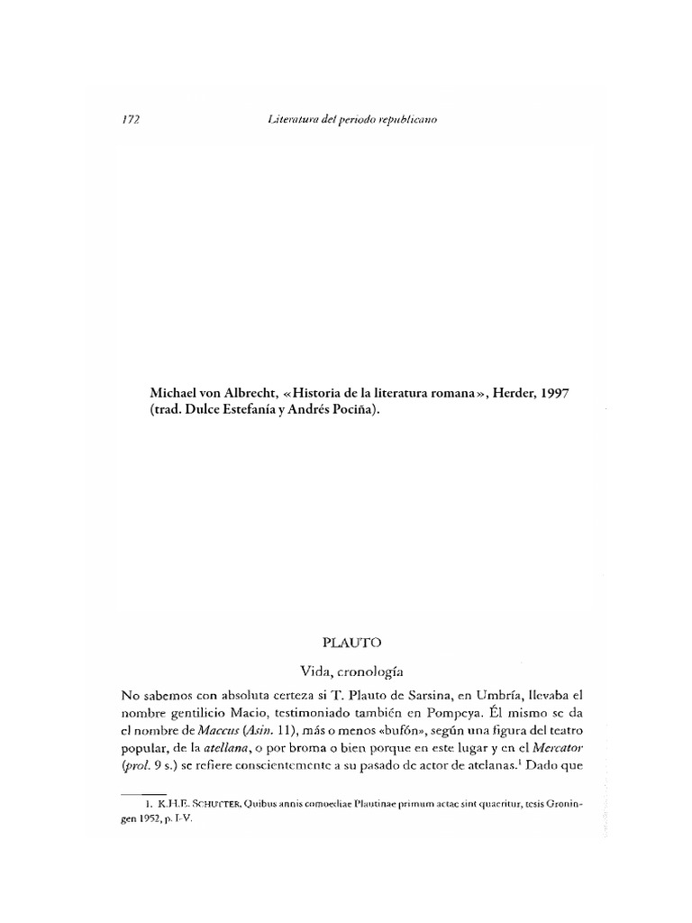 Vida y obras de Plauto: un análisis | PDF | Roma antigua | Comedia
