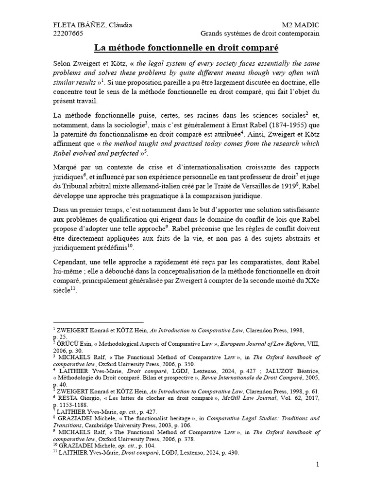 La méthode fonctionnelle en droit comparé | PDF | Enseignement des Arts ...
