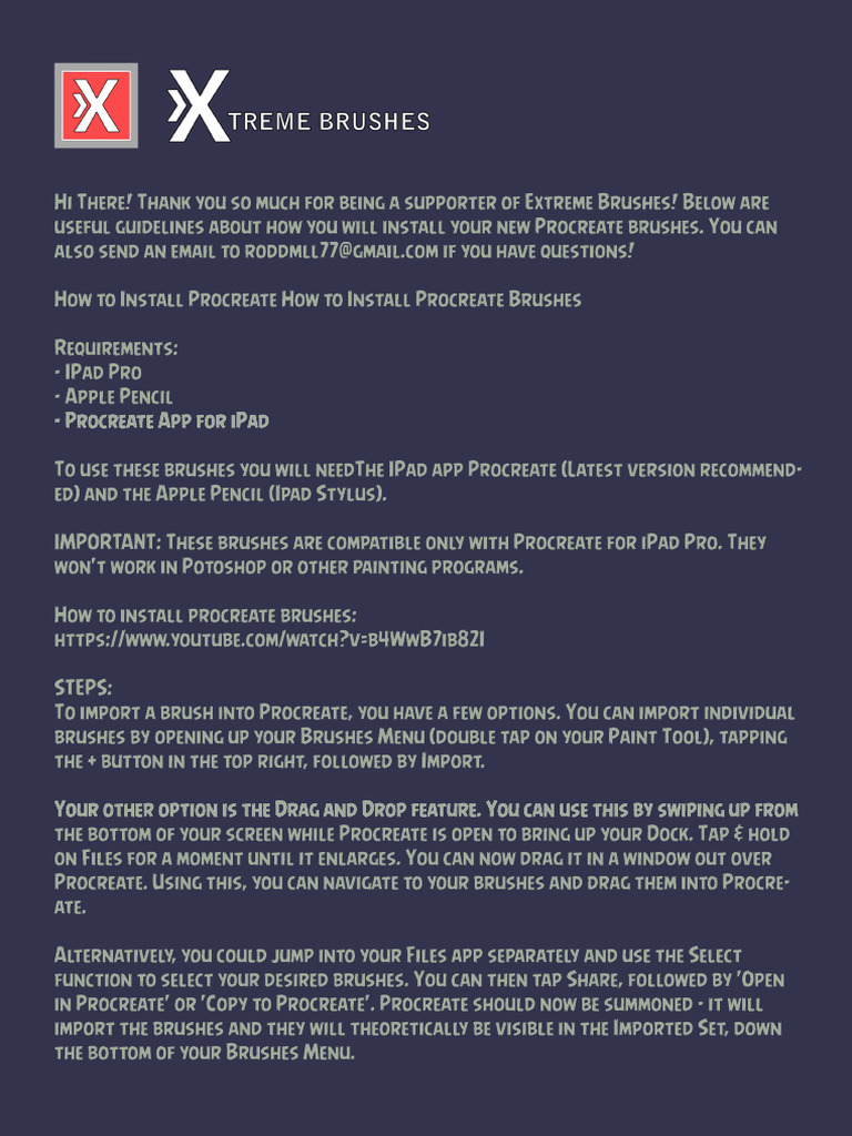 How To Install Procreate Brushes | PDF