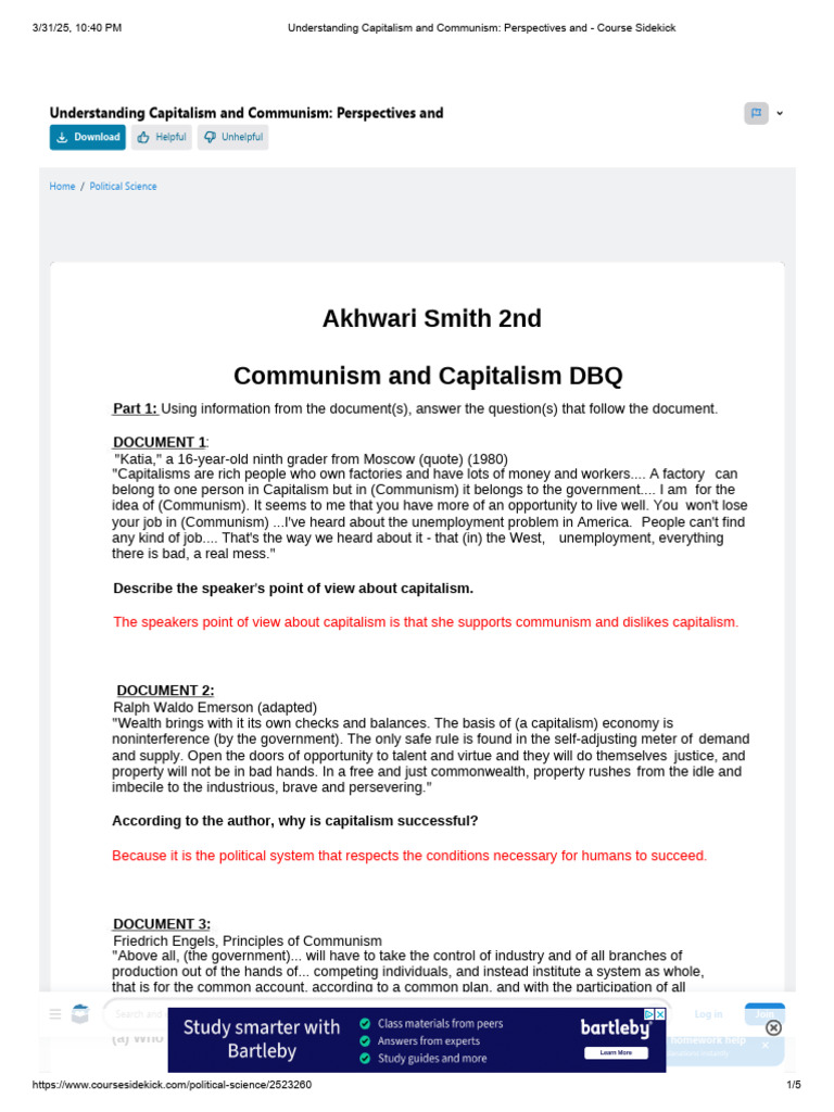 Understanding Capitalism and Communism - Perspectives and - Course ...