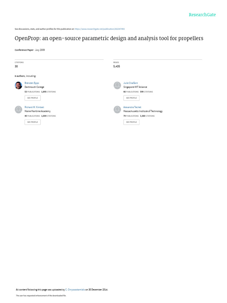 OpenProp An Open-Source Parametric Design and Anal | PDF | Propeller | Mechanical Engineering