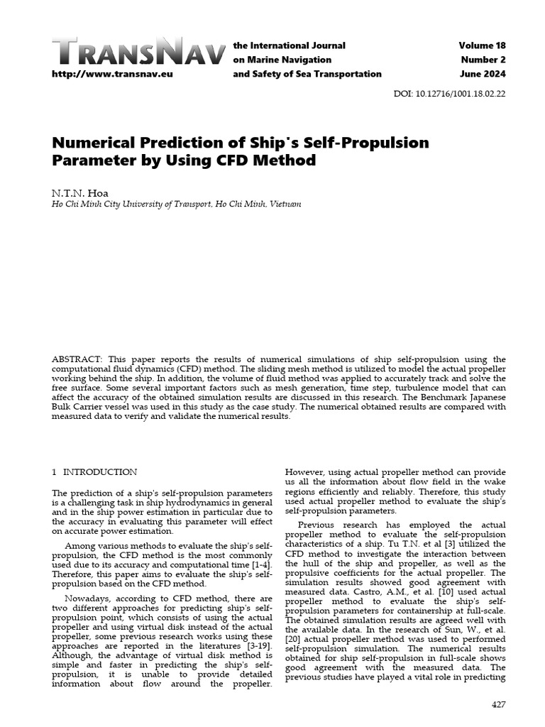 Numerical Transnav 2 2024 | PDF | Computational Fluid Dynamics | Friction