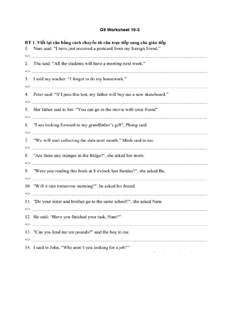 G9 Worksheet 10-3 | PDF