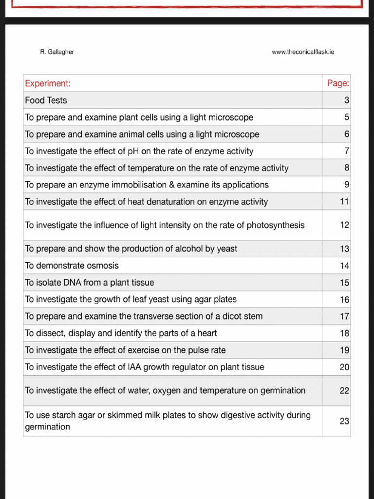 Biology Experiment Booklet Copy - PDF - Dysk Google | PDF