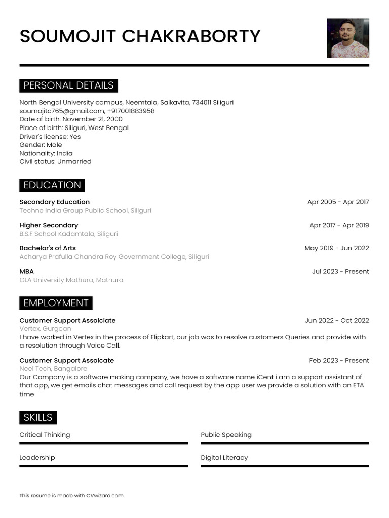 Resume Soumojit Chakraborty | PDF