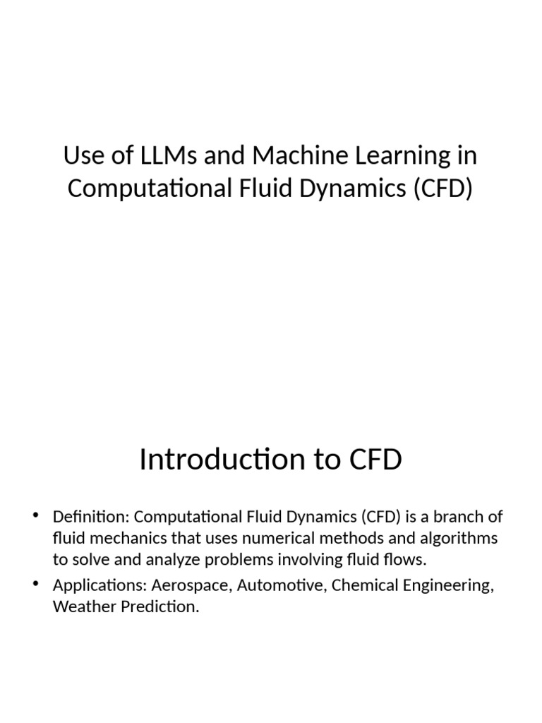 ML and LLMs in Computational Fluid Dynamics | PDF | Computational Fluid ...