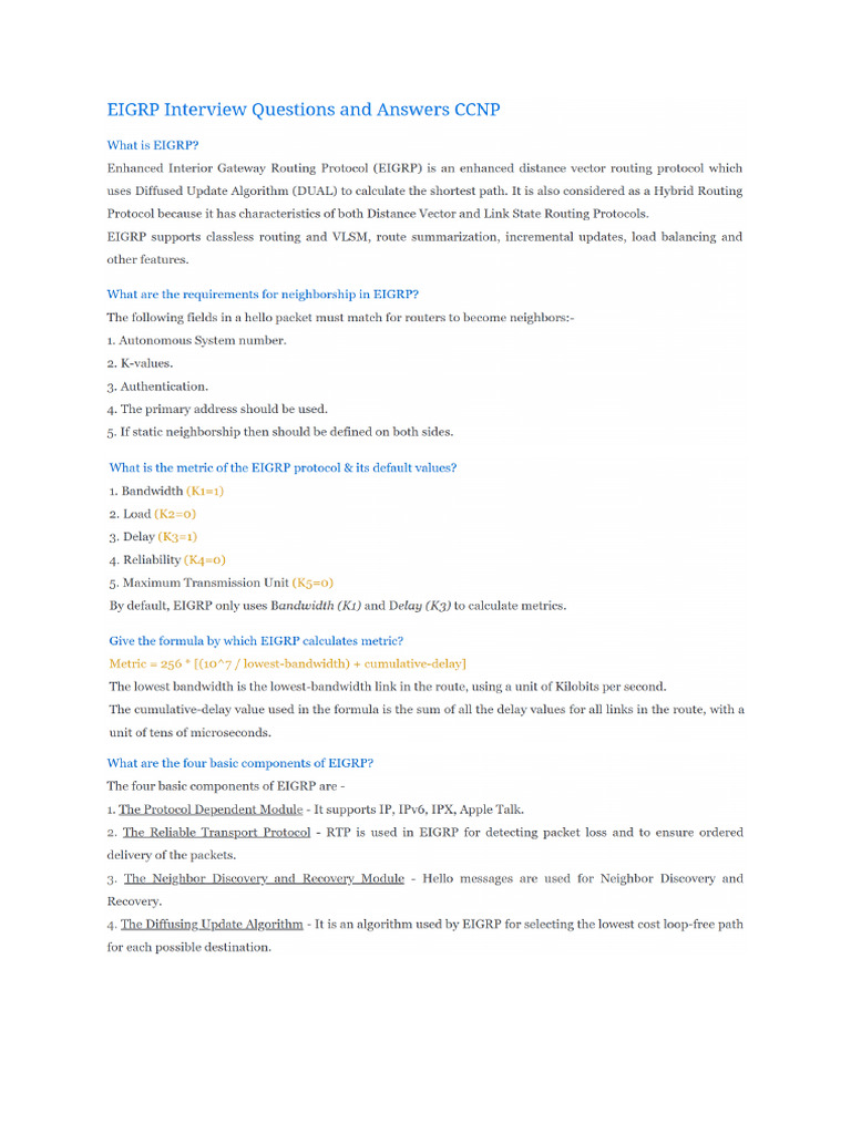 CCNP Interview QNA | PDF