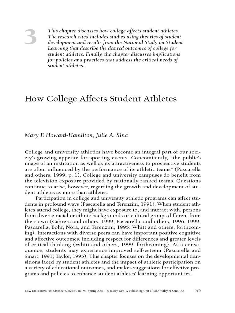 Impact of College on Student Athletes | PDF | Psychology | Behavioural ...