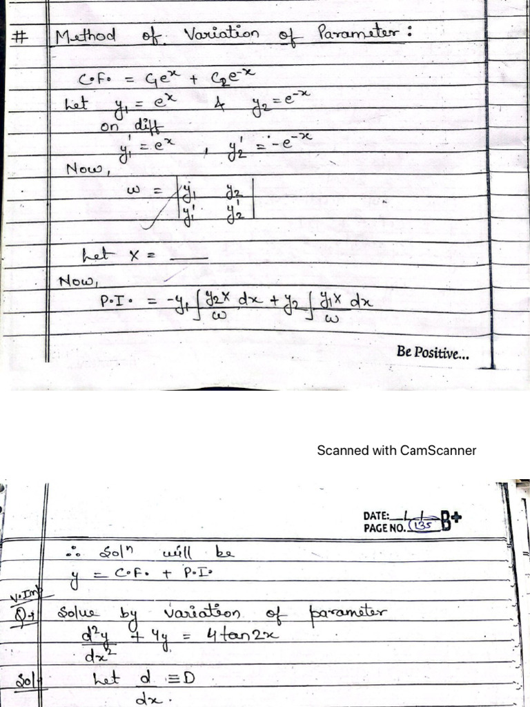 method of variation of parameters | PDF