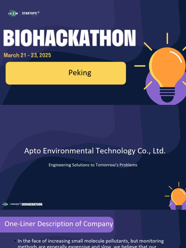 iGEM Startups 2025 BioHackathon Pitch Sample Slides | PDF | Gas Chromatography–Mass Spectrometry