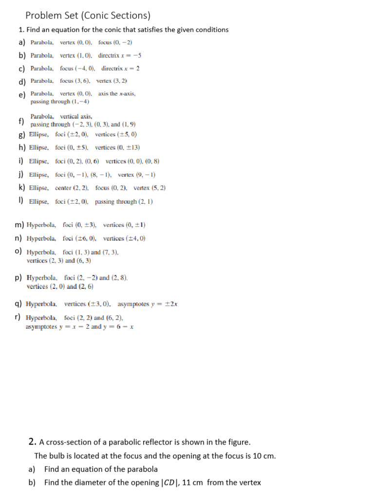 PS(Conic Sections) | PDF