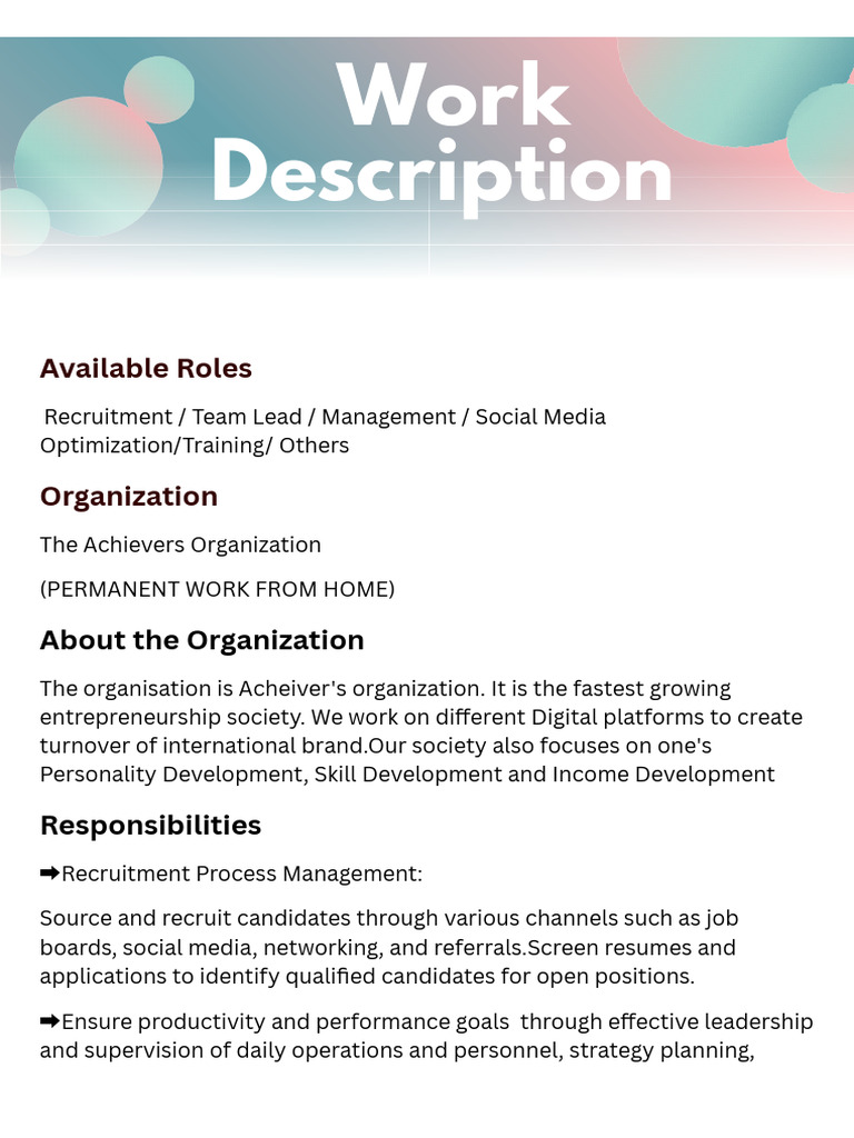 Work Description | PDF
