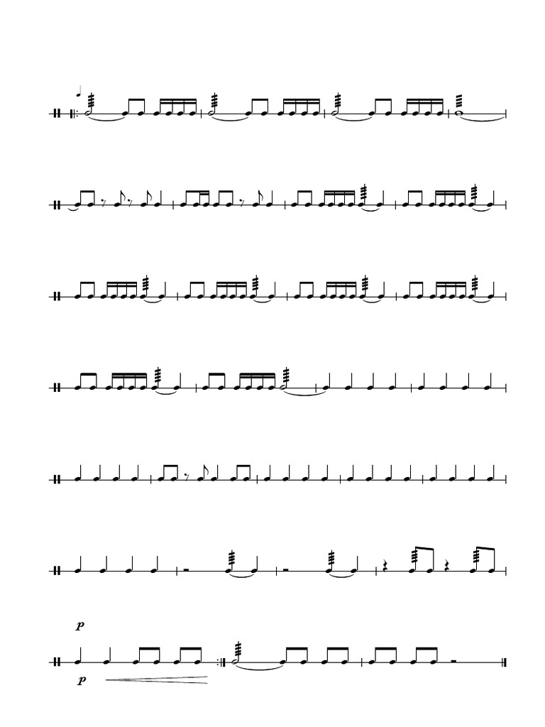 Snare Drum Arrangement for El Toro Fuerte | PDF