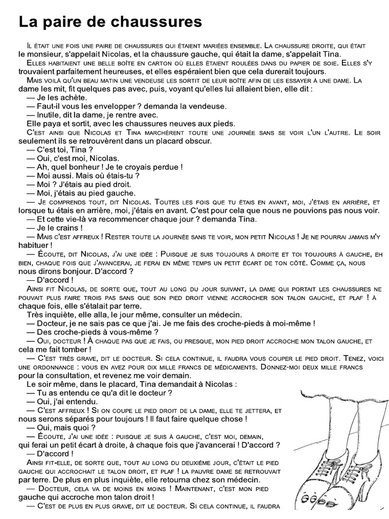 La Paire de Chaussure Texte | PDF