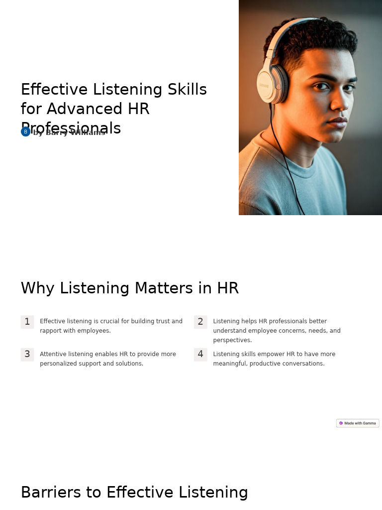 Advanced HR Listening Skills Guide | PDF | Social Psychology | Learning