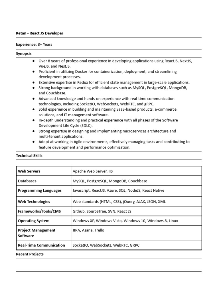 Ketan - React JS Developer | PDF | Mobile App | Ajax (Programming)