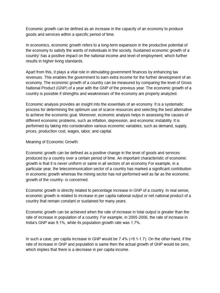 Understanding Economic Growth Factors | PDF | Economic Growth ...