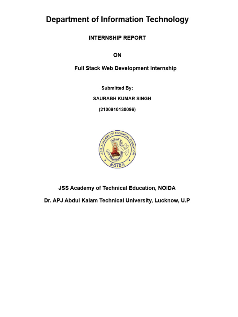 Internship Report Final | PDF | Databases | Agile Software Development