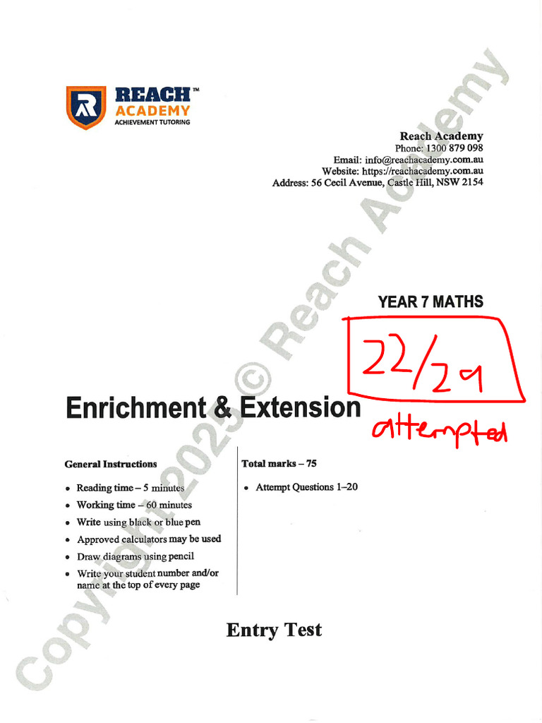 Maths-Test (Marked) | PDF