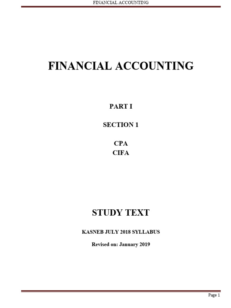 Financial Accounting Study Guide | PDF | Equity (Finance) | Debits And ...
