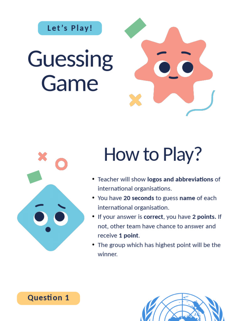 International Organizations Guessing Game | PDF | United Nations ...