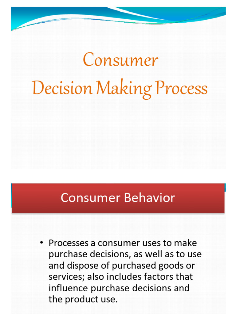 Consumer Decision Making | PDF | Consumer Behaviour | Behavior